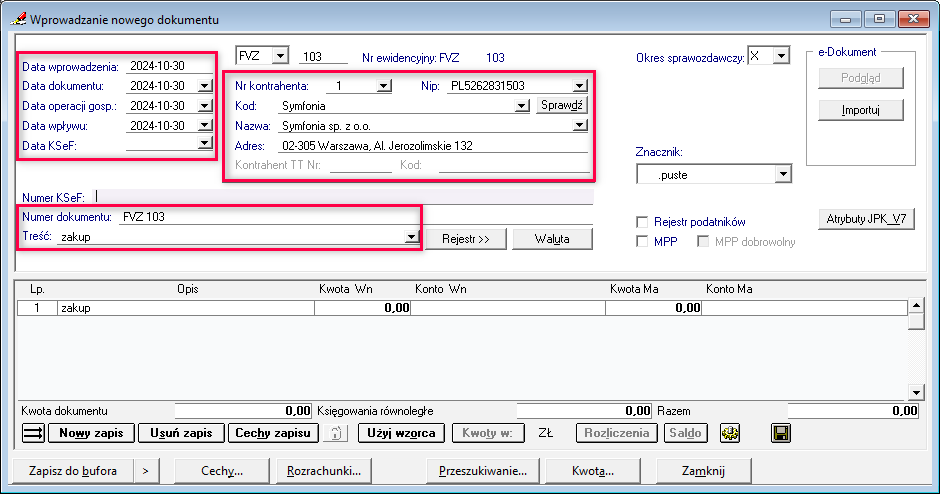 [F50/FKF] Wprowadzanie dokumentu faktury zakupu – Centrum pomocy - Finanse i Księgowość